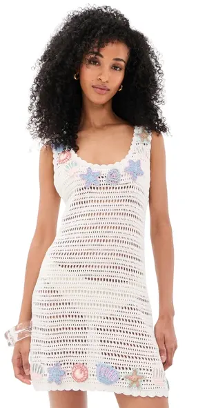 Show Me Your Mumu After Sun Coverup Mini Dress - Seashell Crochet