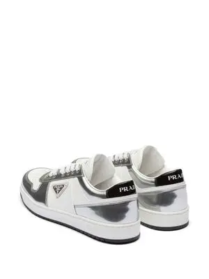 Prada District Leather Sneakers 'white Silver