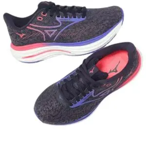 Mizuno Wave Rider 29 Super Wide Athletic Shoes - Navy/purple