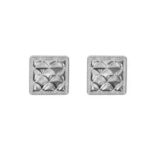 Argento Vivo Argento Vivo Blair Quilted Square Stud Earrings Silver