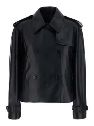 Burberry Mayfair Leather Cropped Jacket - Multicolor