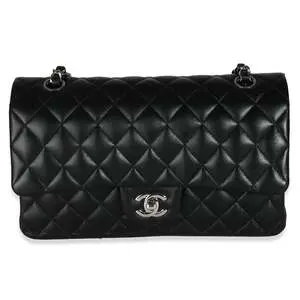 Chanel Quilted Lambskin Classic Double Flap Bag - Black