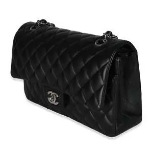 Chanel Quilted Lambskin Classic Double Flap Bag - Black