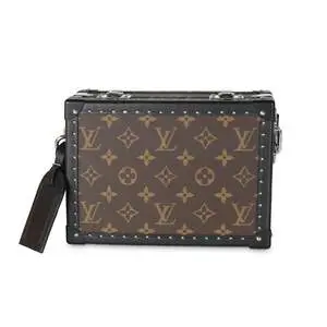 LOUIS VUITTON Monogram Macassar Canvas Clutch Box - Brown