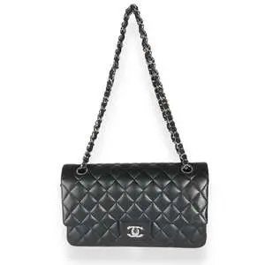 Chanel Quilted Lambskin Classic Double Flap Bag - Black