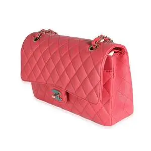 Chanel Quilted Caviar Classic Double Flap Bag - Pink
