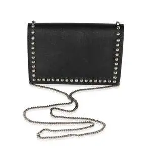 Fendi Vitello Elite & Mink Studded Karlito Chain Wallet