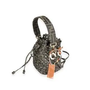 Fendi Jacquard Interlace Canvas Mon Tresor Bucket Bag