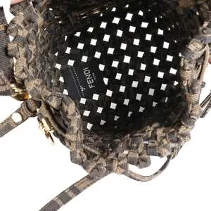 Fendi Jacquard Interlace Canvas Mon Tresor Bucket Bag