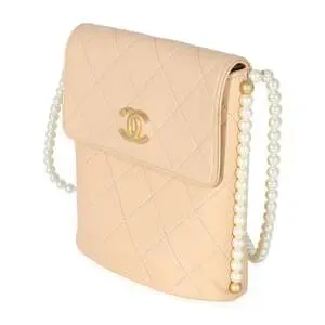 Chanel Quilted Calfskin Pearl Chain Hobo