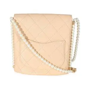 Chanel Quilted Calfskin Pearl Chain Hobo