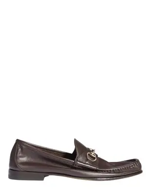 Gucci Lugano Leather Loafers - Brown