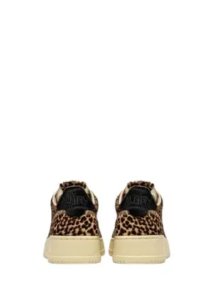 AUTRY Medialist Low Top Sneakers With Leopard Print - Brown