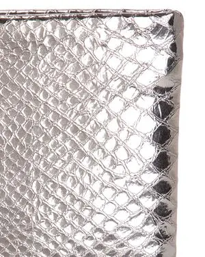 TOM FORD Laminated Printed Python Clutch - Silver