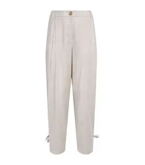 TOCCIN Elowen Linen-blend Trousers With Bow-tie Ankle Detail