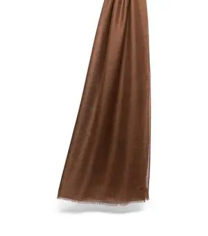 Max Mara Cashmere-silk Fringe Scarf - Brown