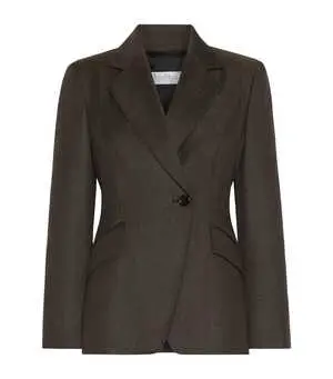 Max Mara Wool Diagonal-front Blazer - Black