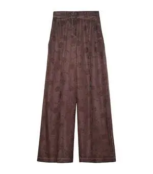 Max & Co. Floral Wide-leg Trousers - Brown