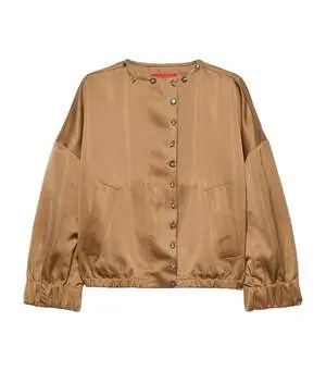 Max & Co. Satin Bomber Jacket - Beige