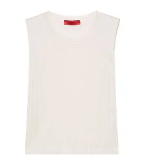 Max & Co. Ribbed Sleeveless Top - White
