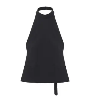 Alexander McQueen Wool Halterneck Top - Black