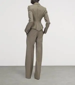 Alexander McQueen Wool Bumster Wide-leg Trousers