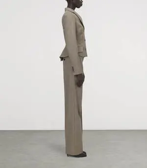 Alexander McQueen Wool Bumster Wide-leg Trousers