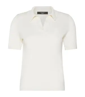Max Mara Silk-cotton Polo Shirt - Beige