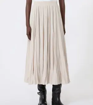 Max Mara Pleated A-line Midi Skirt