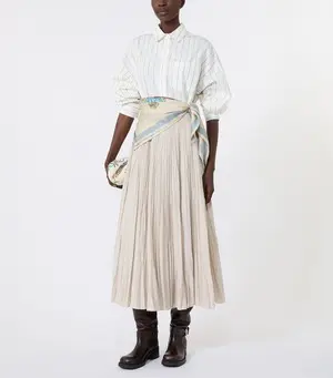 Max Mara Pleated A-line Midi Skirt