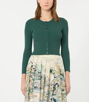 Max Mara Cropped 3/4 Sleeve Cardigan