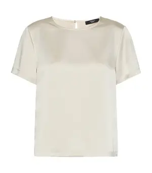 Max Mara Satin Short-sleeve Blouse - Ivory