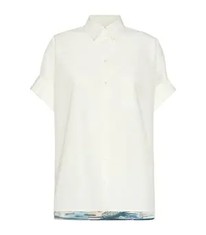 Max Mara Cotton-silk Printed Shirt - White