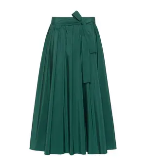 Max Mara Pleated Midi Skirt - Green