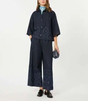 Max Mara Printed Wide-leg Jeans