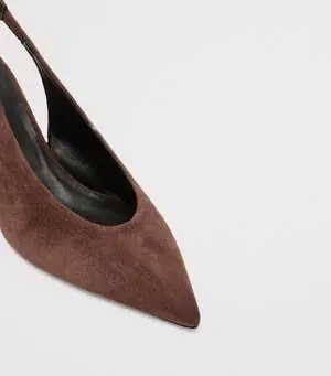 Max Mara Suede Bauble-heel Slingback Pumps 55