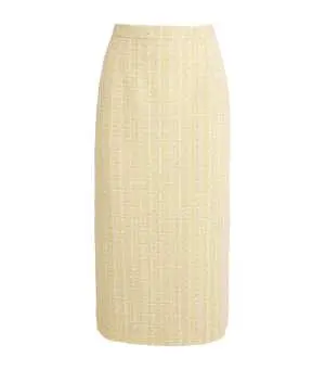 Alessandra Rich Sequined Tweed Midi Skirt