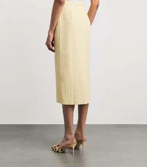 Alessandra Rich Sequined Tweed Midi Skirt
