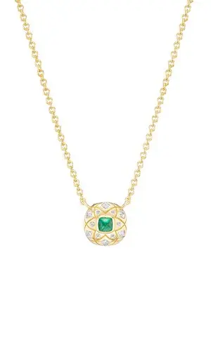 ORLY MARCEL 18k Yellow Gold Mini Bliss Pendant Necklace - Green