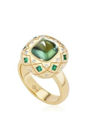 ORLY MARCEL 18k Yellow Gold One Of A Kind Tourmaline Bliss Ring - Green