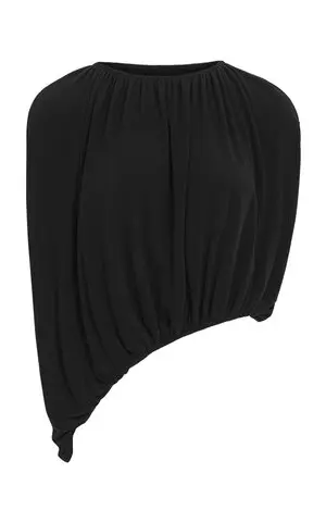 Source Unknown Rennie Gathered Jersey Top - Black