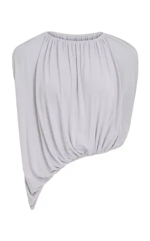 Source Unknown Rennie Gathered Jersey Top - Grey