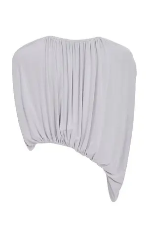 Source Unknown Rennie Gathered Jersey Top - Grey