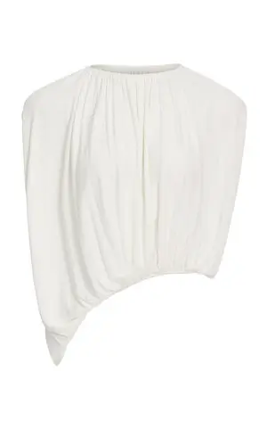 Source Unknown Rennie Gathered Jersey Top - White