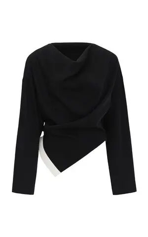 Source Unknown Amalia Draped Blouse - Black