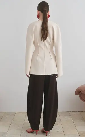 Source Unknown Solina Crepe Cowl-neck Top - White