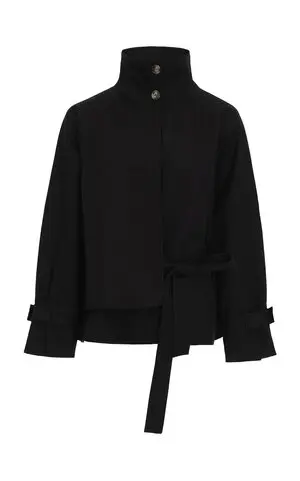 Source Unknown Esme Storm-back Cotton Gabardine Jacket - Black