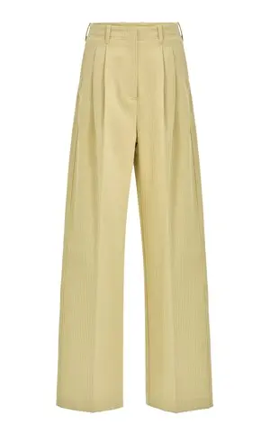 Source Unknown Cassandre Herringbone Cotton Trousers - Brown