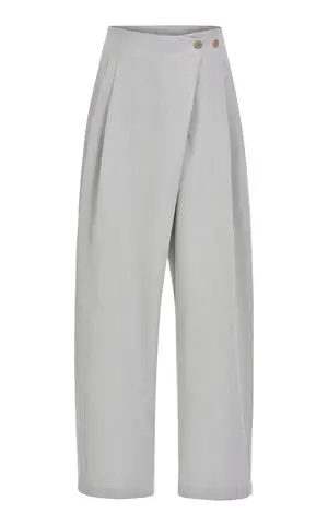 Source Unknown Navarra Overlap Waist Trousers - Light Grey