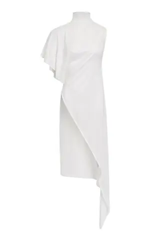 Source Unknown Livia Asymmetric Draped Top - White